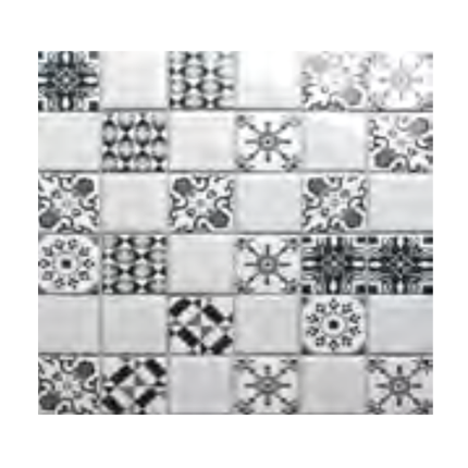 Tile Solid & Patterned Squares Black/White/Grey 12x12 in – Archimat